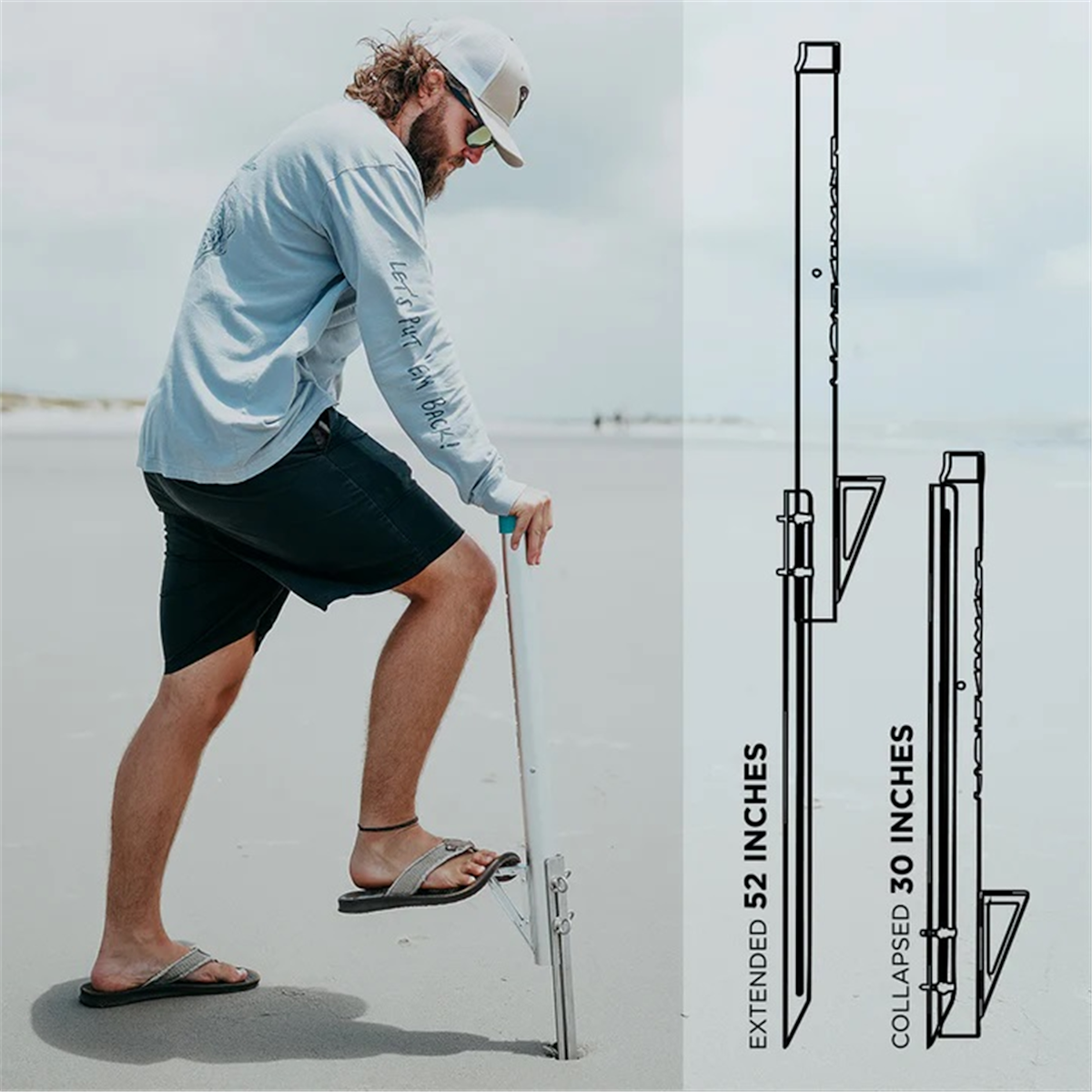 Stowaway Collapsible Stainless Beach Spike 75/130Cm | Smart Marine