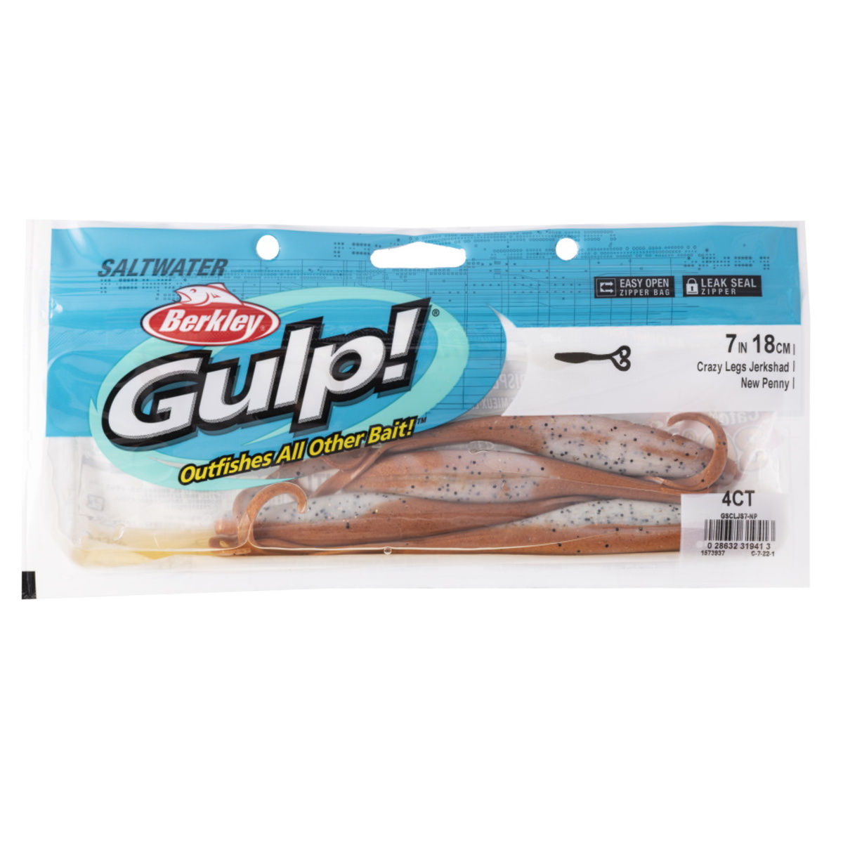 Gulp Crazy Legs Softbaits 7" Orange Belly Shrimp - 4Pk | Smart Marine